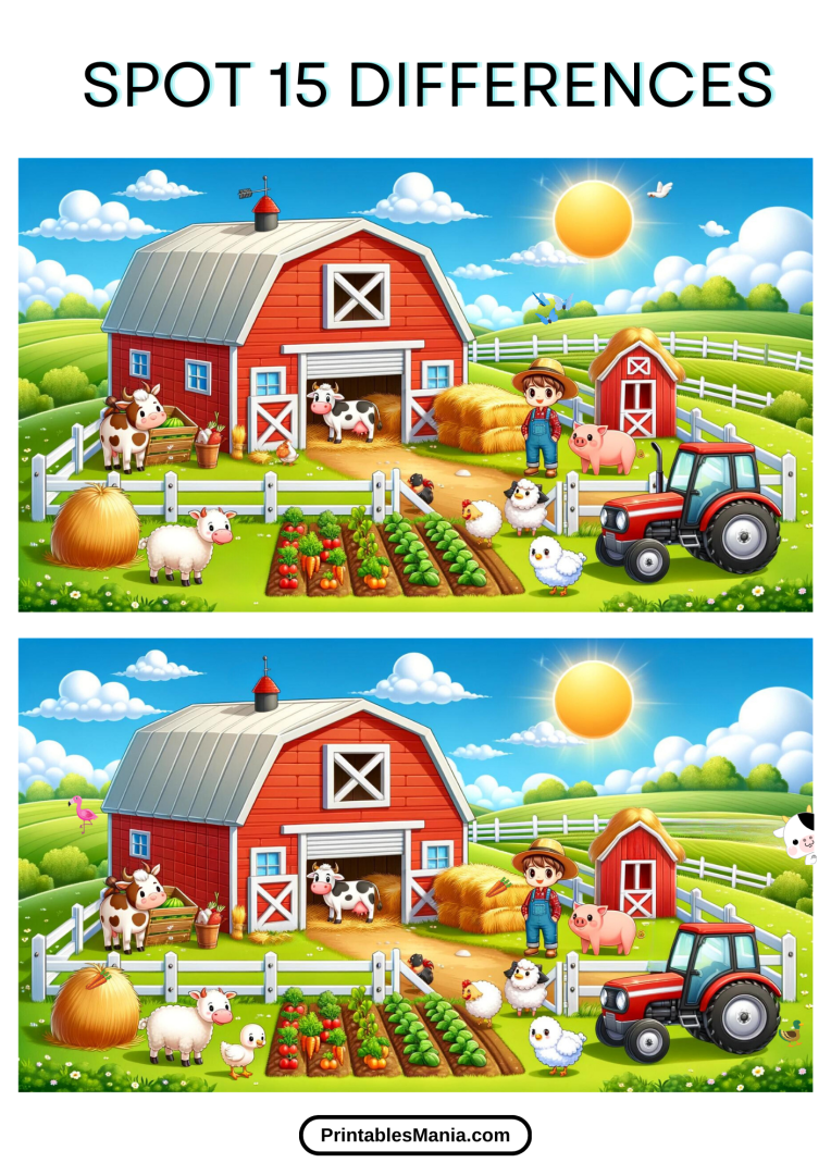 Spot The Difference Printable - Printables Mania