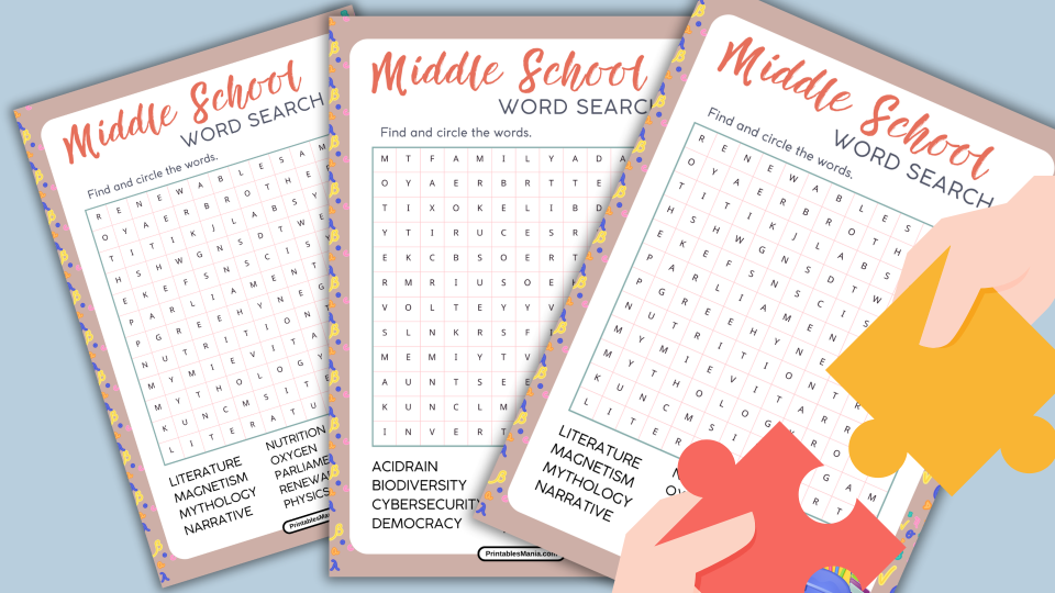 Free Printable Word Searches For Middle School - Printables Mania