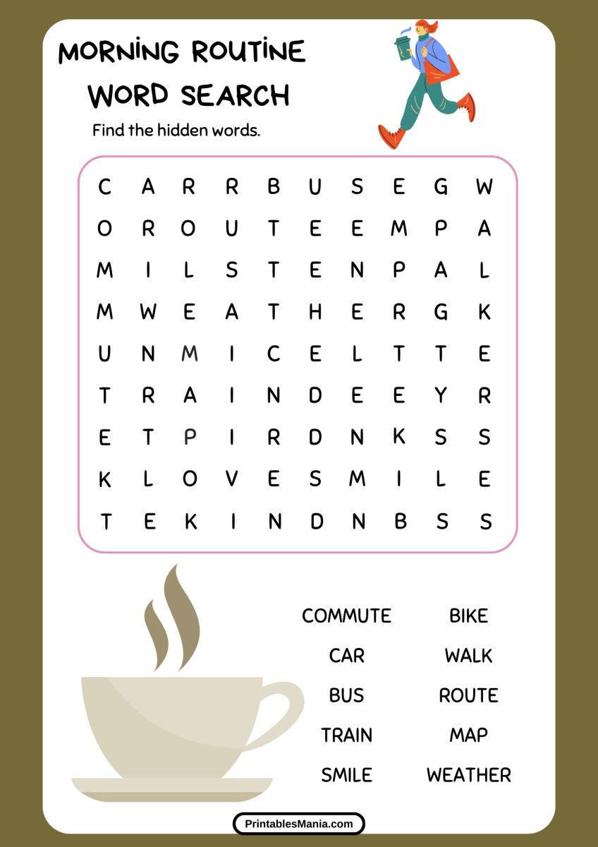 Morning Routine Word Search - Printables Mania