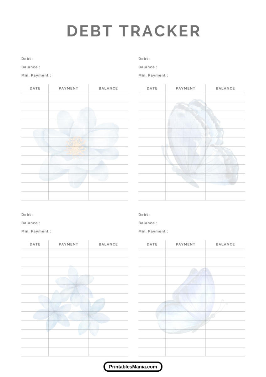 Debt Tracker Printable - Printables Mania