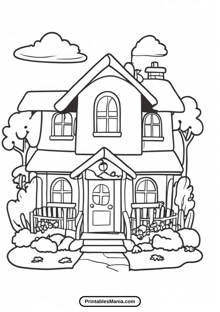 House Coloring Pages - Printables Mania