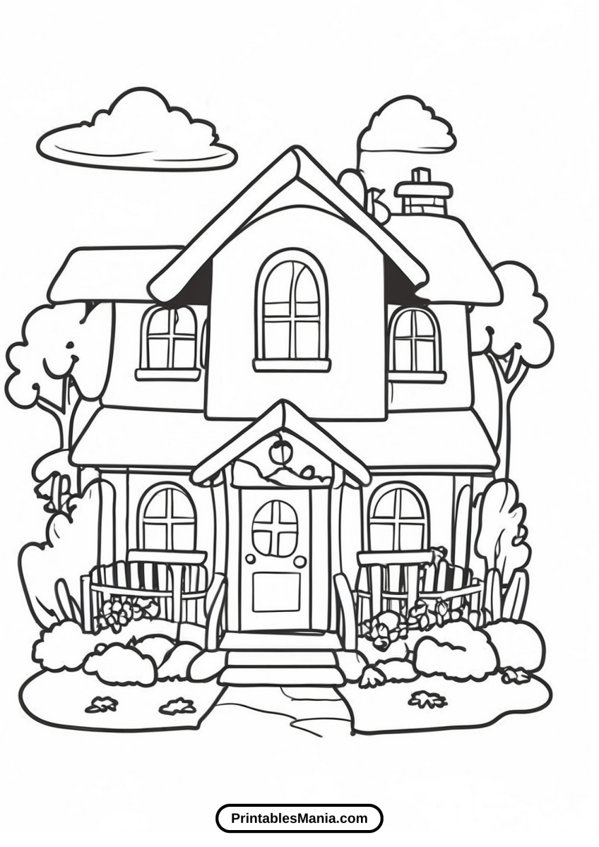 House Coloring Pages - Printables Mania