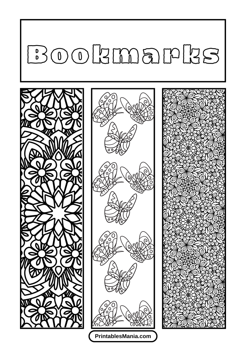 Bookmarks Coloring Pages - Printables Mania