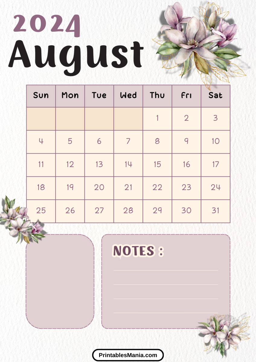 August 2024 Calendar Printable - Printables Mania