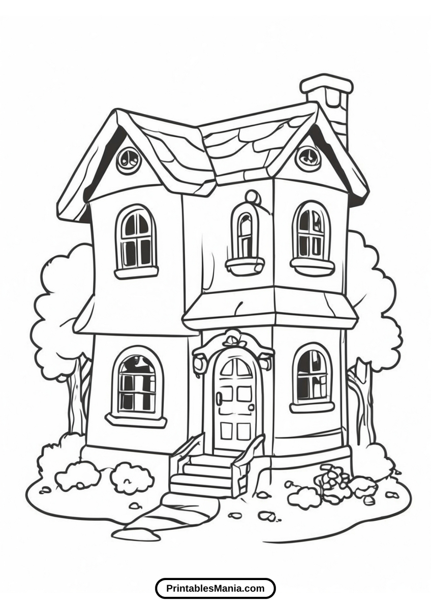 House Coloring Pages - Printables Mania