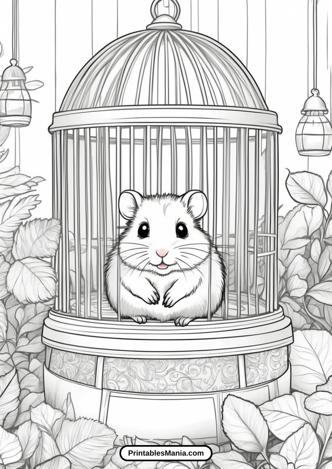 Hamster Coloring Page - Printables Mania