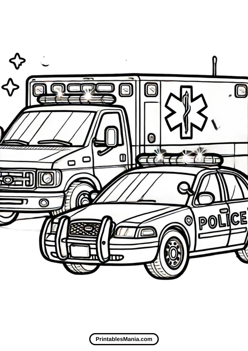 Ambulance Coloring Page - Printables Mania