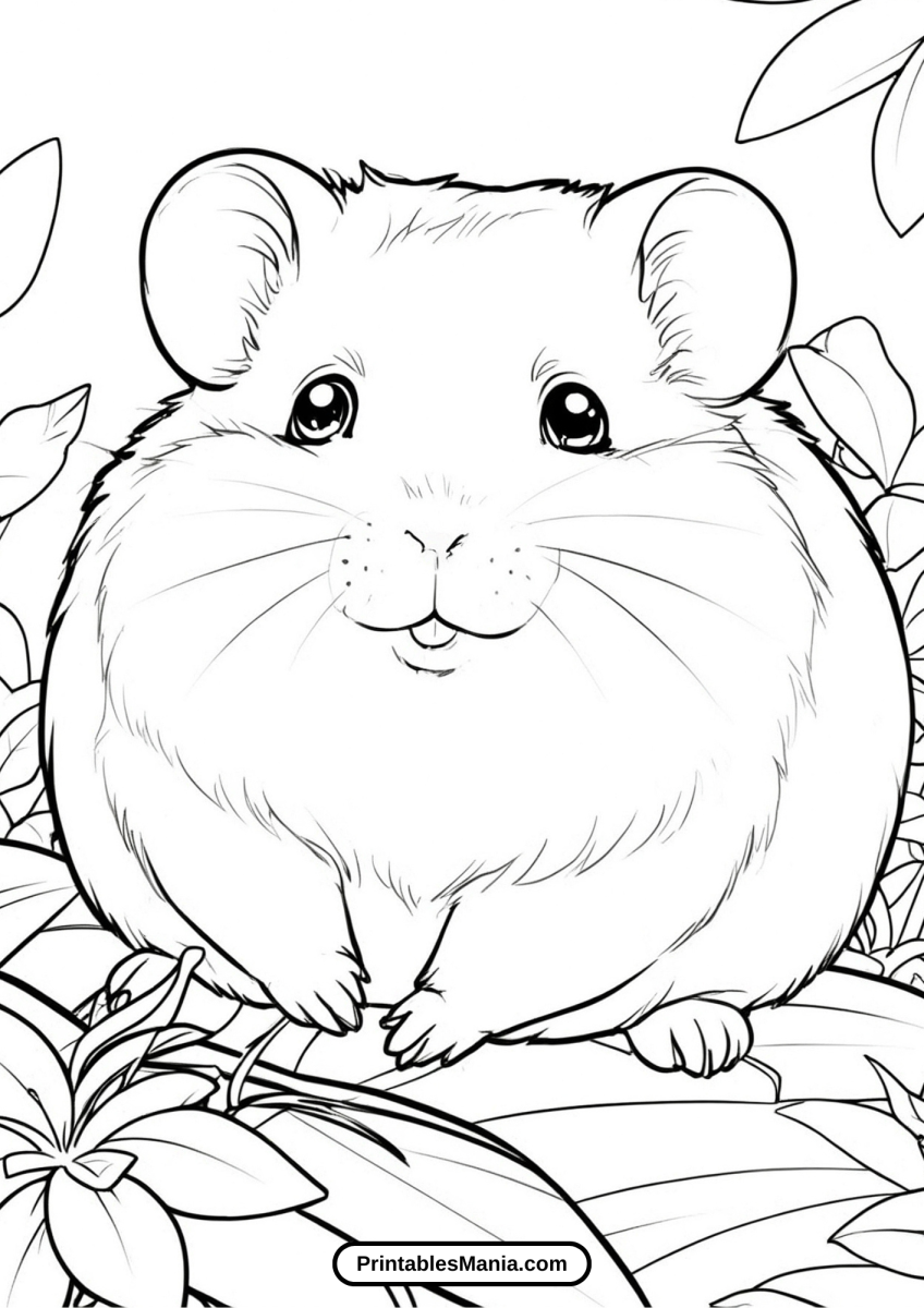 Hamster Coloring Page - Printables Mania
