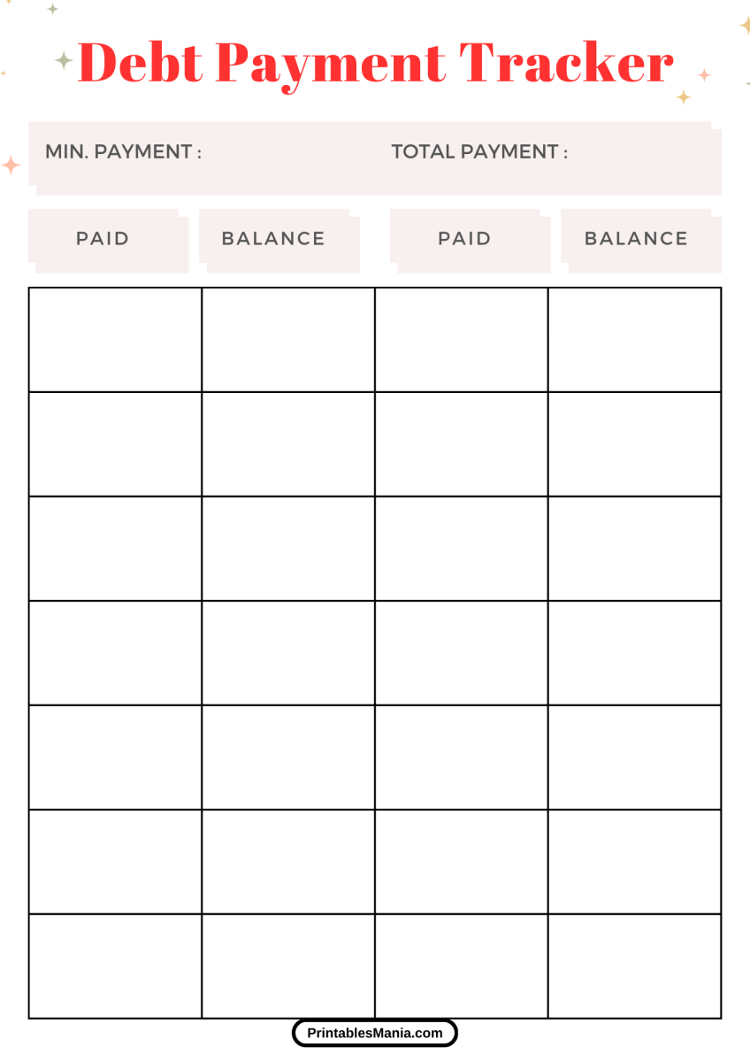 Debt Tracker Printable - Printables Mania