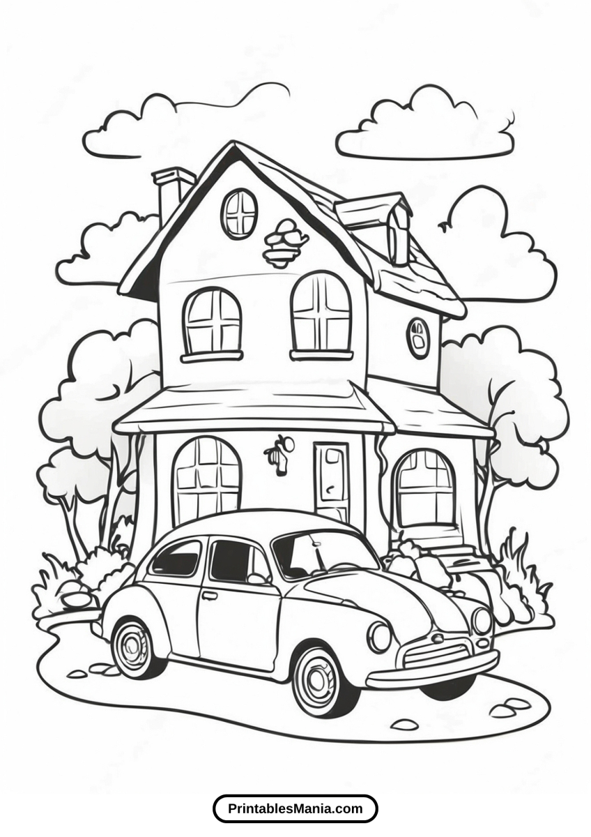 House Coloring Pages - Printables Mania