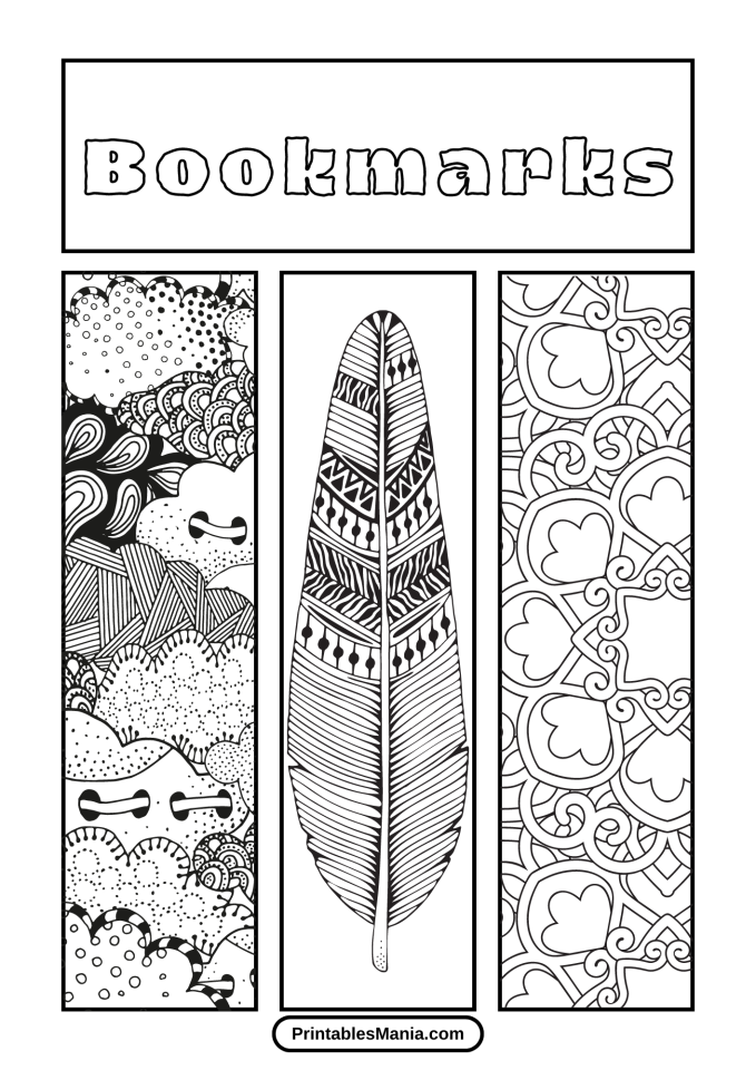 Bookmarks Coloring Pages - Printables Mania