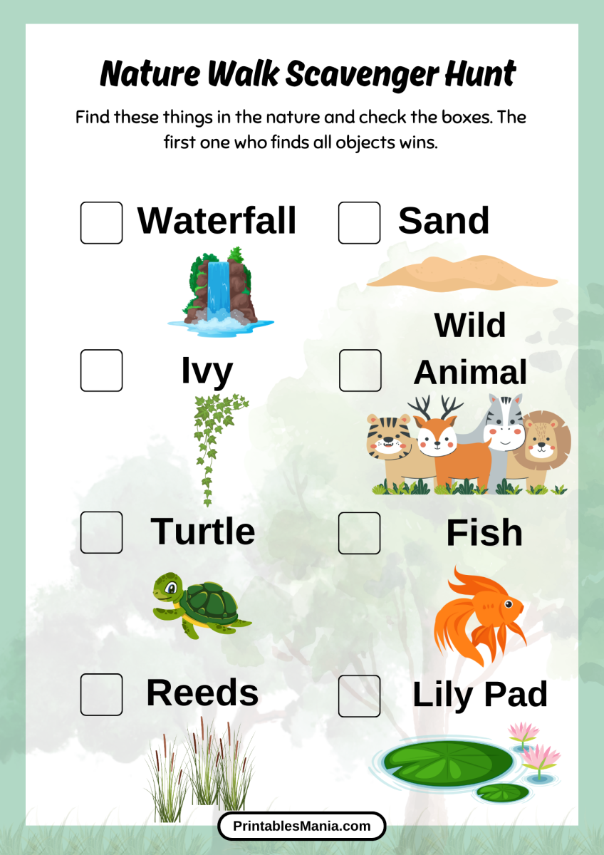 Nature Walk Scavenger Hunt Free Printable - Printables Mania