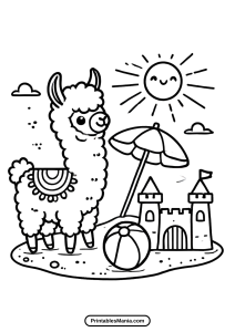 Llama Coloring Page - Printables Mania