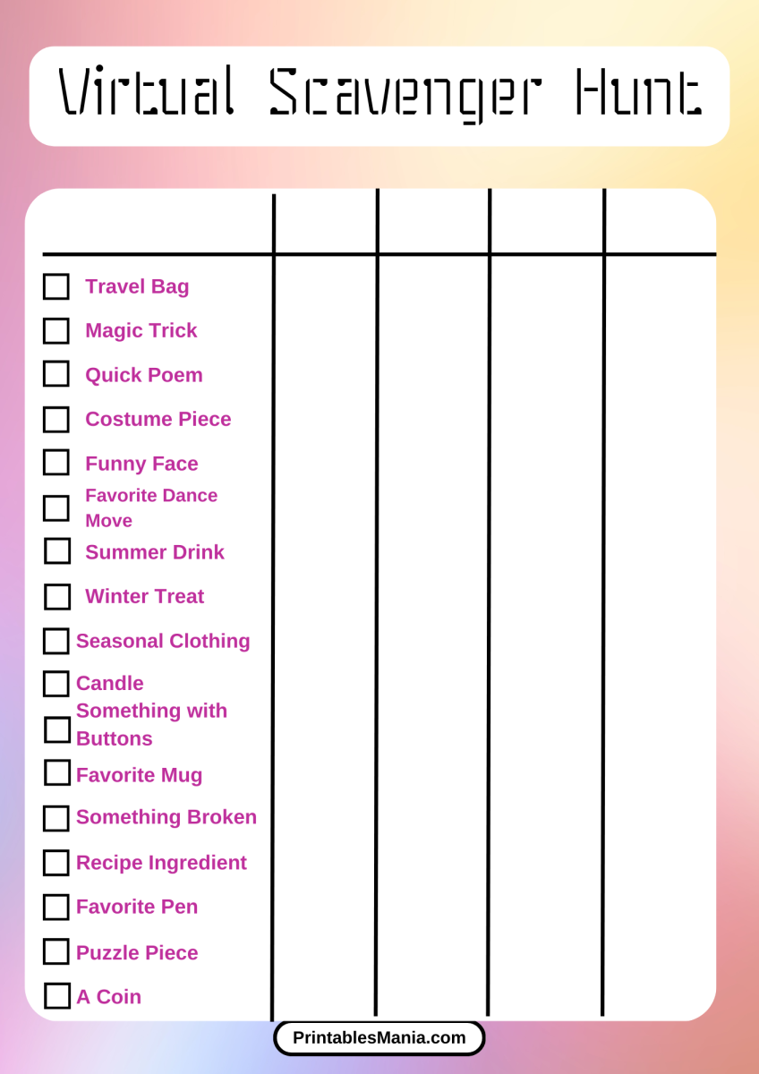 Virtual Scavenger Hunt - Printables Mania