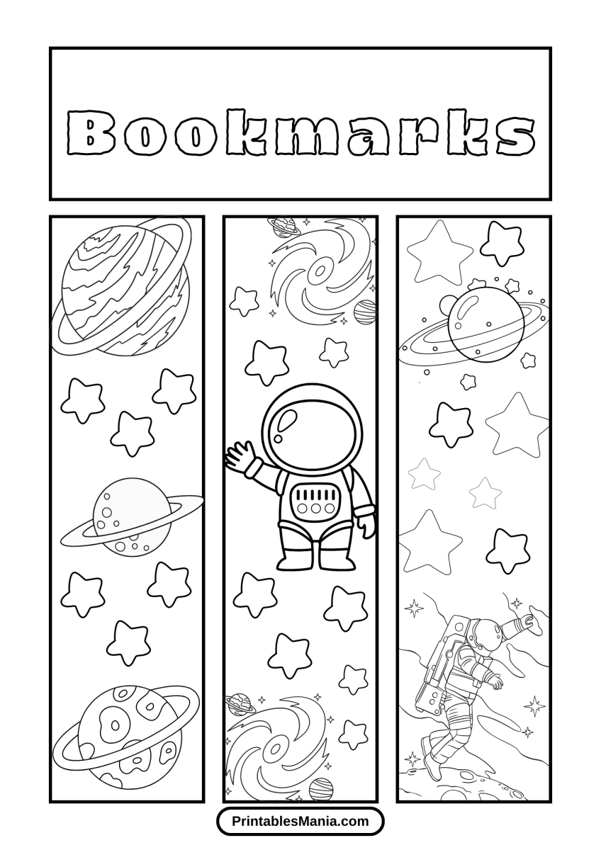 Bookmarks Coloring Pages - Printables Mania