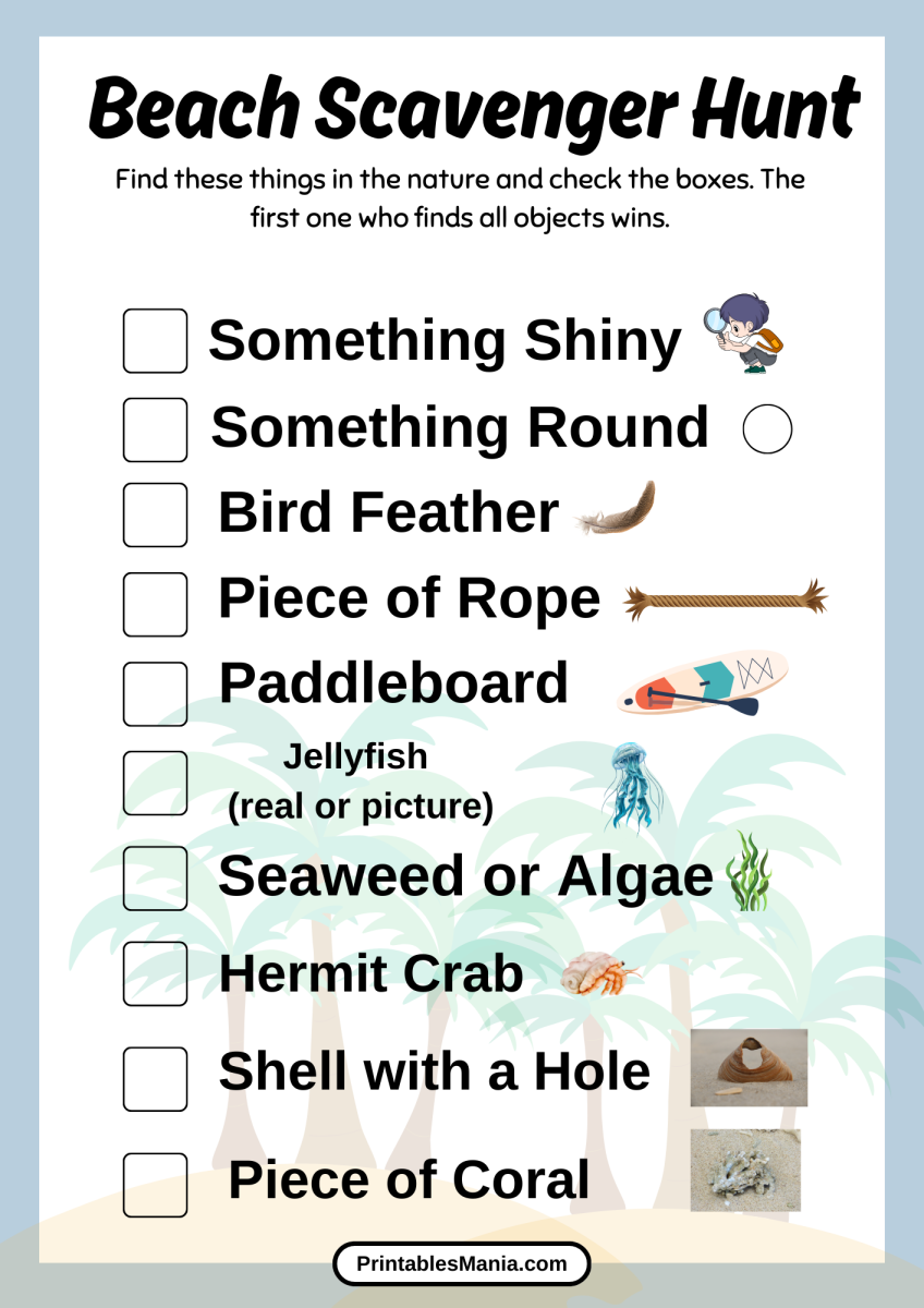 Beach Scavenger Hunt Printable - Printables Mania