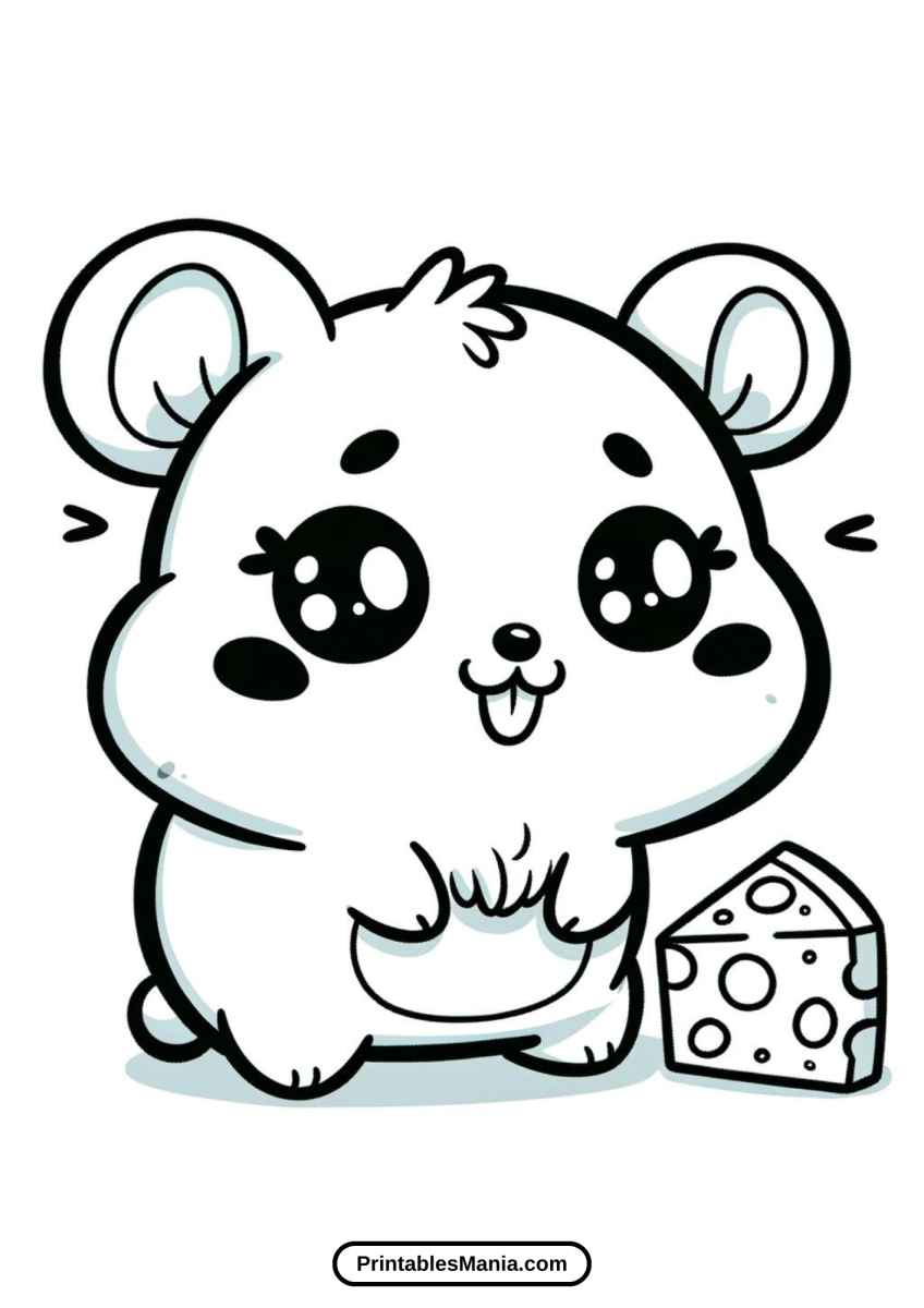 Hamster Coloring Page - Printables Mania