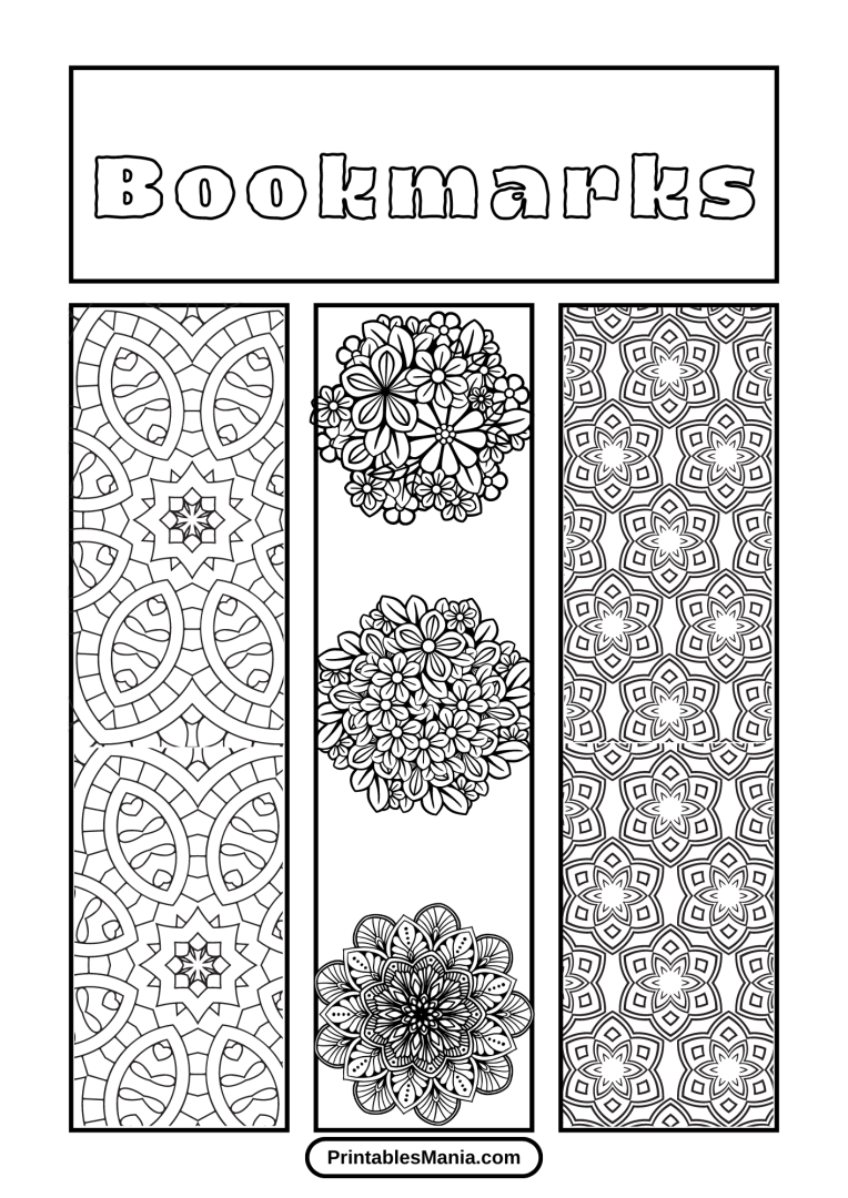 Bookmarks Coloring Pages - Printables Mania