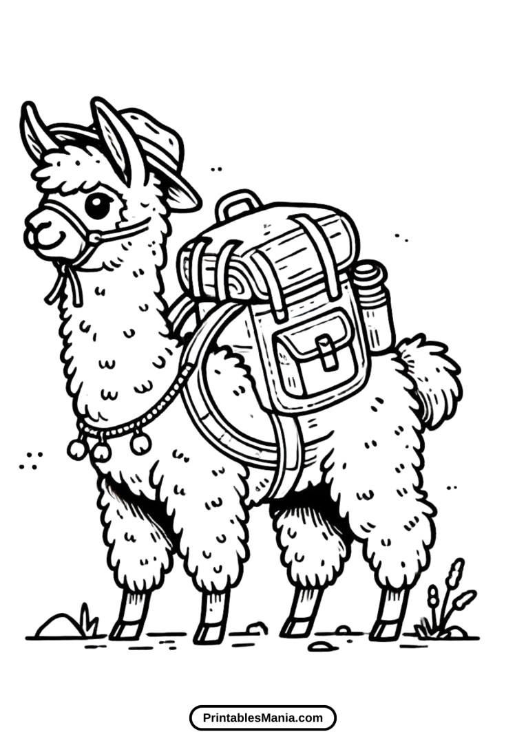 Llama Coloring Page - Printables Mania