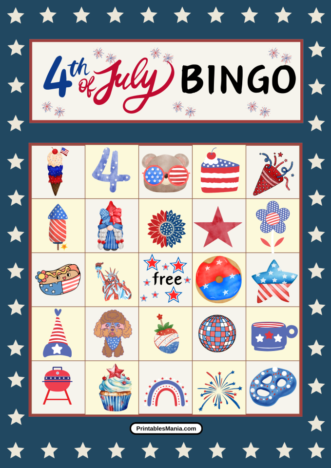 4th Of July Bingo Free Printable - Printables Mania