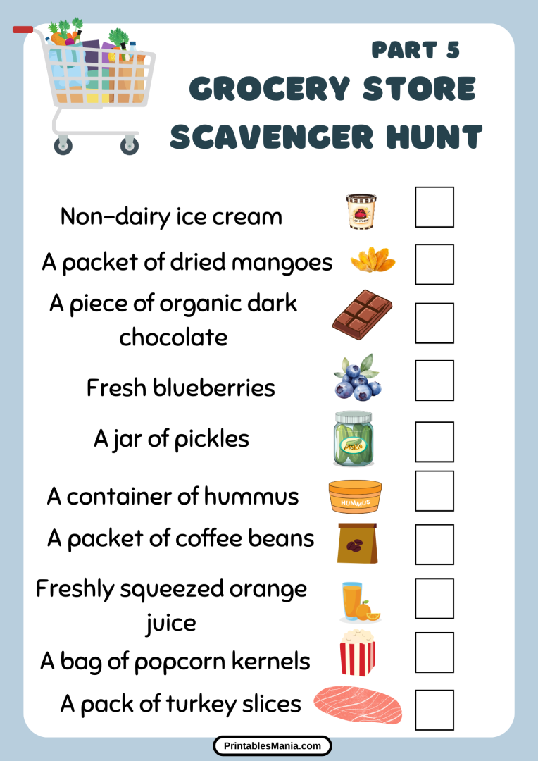 Grocery Store Scavenger Hunt - Printables Mania