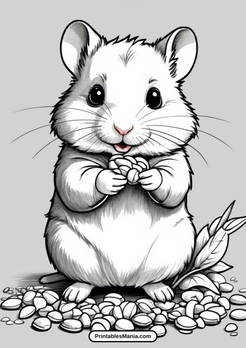 Hamster Coloring Page - Printables Mania