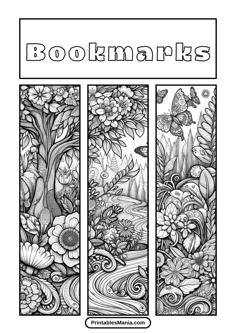Bookmarks Coloring Pages - Printables Mania