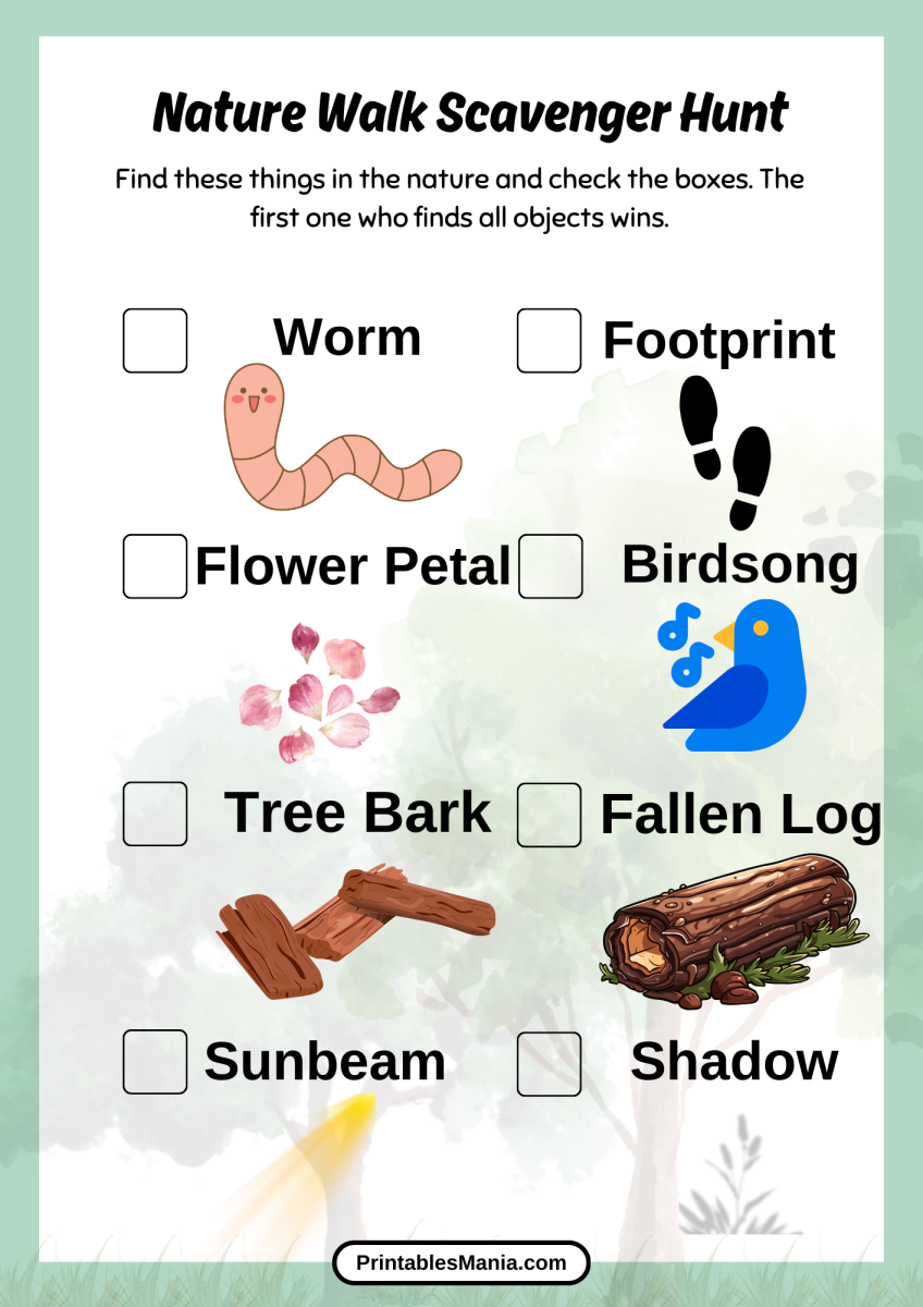 Nature Walk Scavenger Hunt Free Printable - Printables Mania