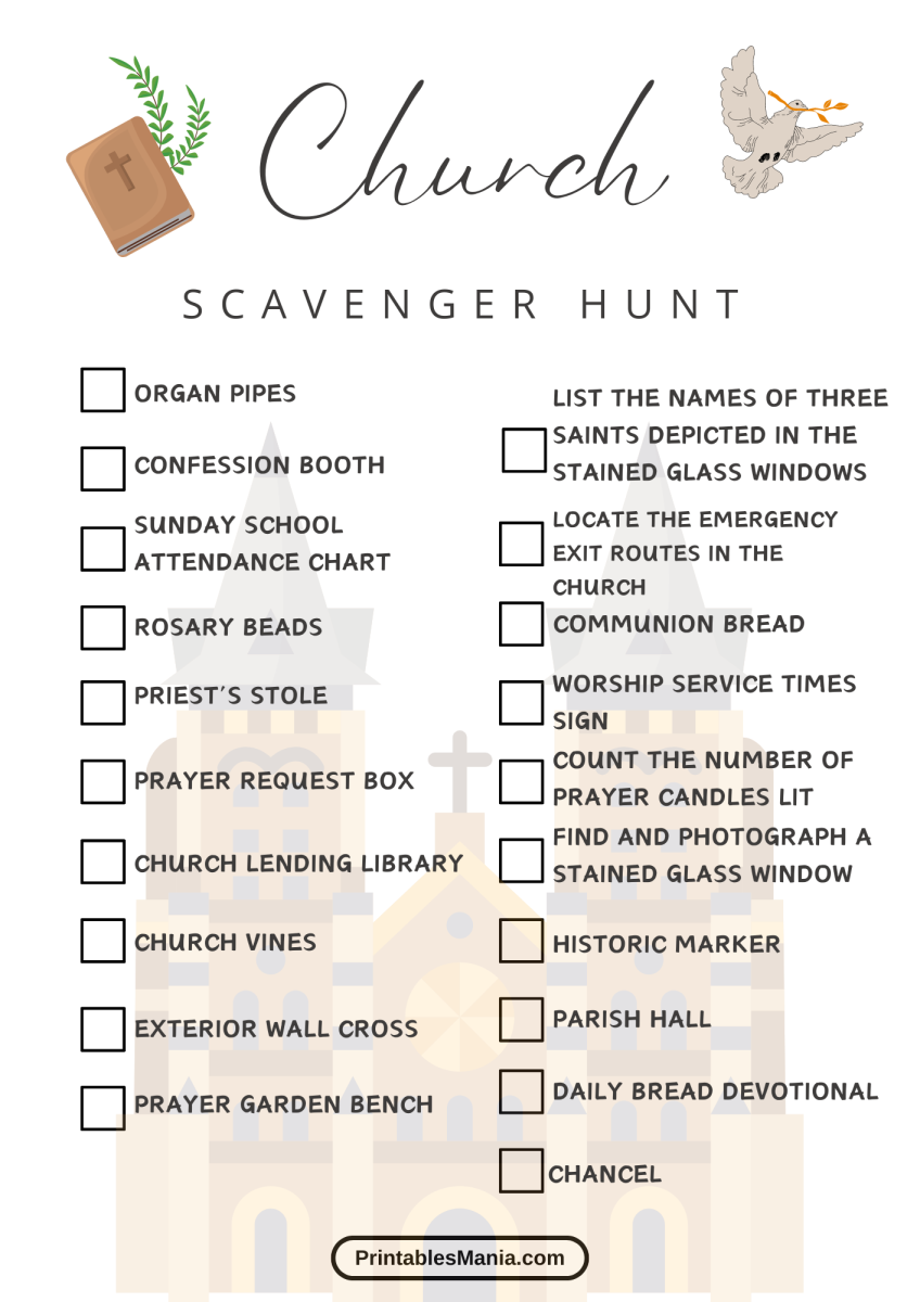 Church Scavenger Hunt - Printables Mania