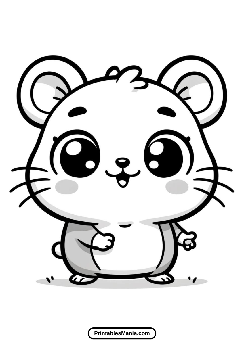 Hamster Coloring Page - Printables Mania