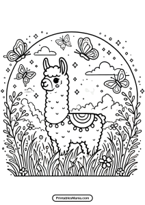 Llama Coloring Page - Printables Mania