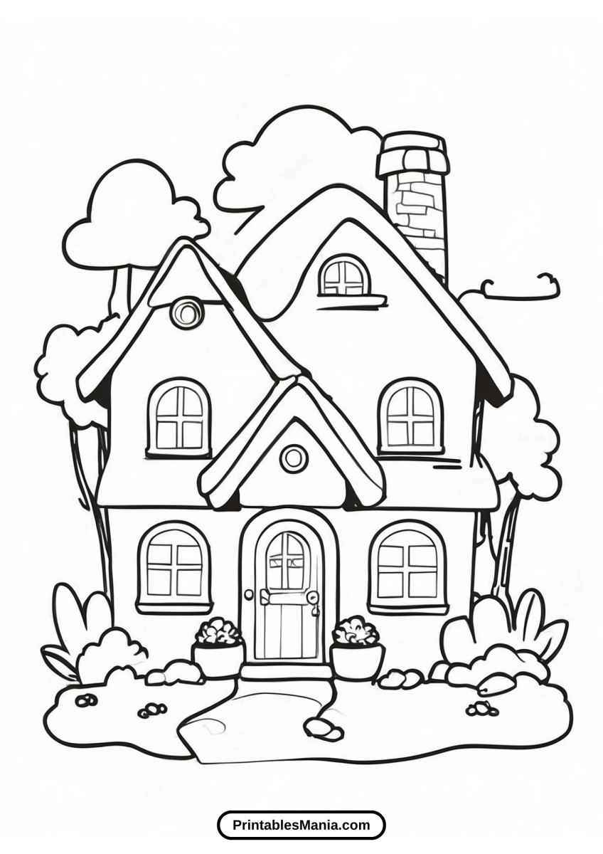 House Coloring Pages - Printables Mania