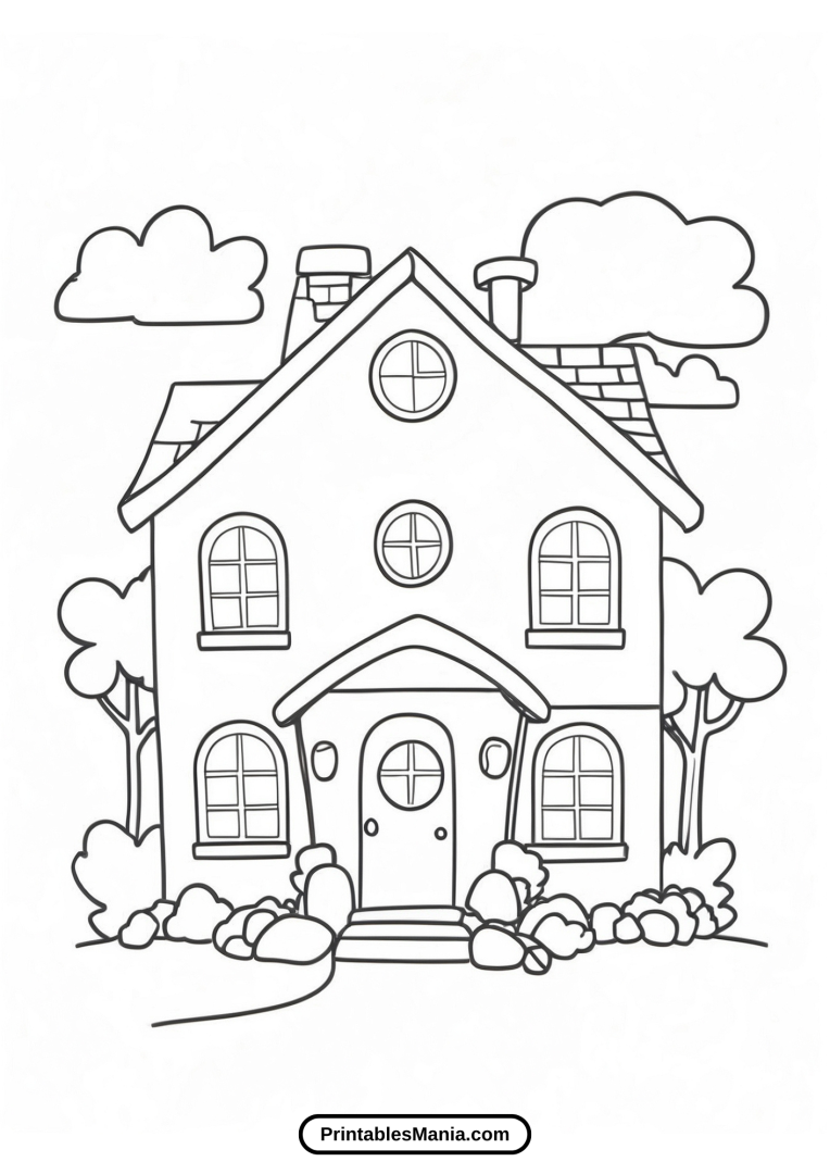 House Coloring Pages - Printables Mania