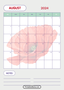 August 2024 Calendar Printable - Printables Mania