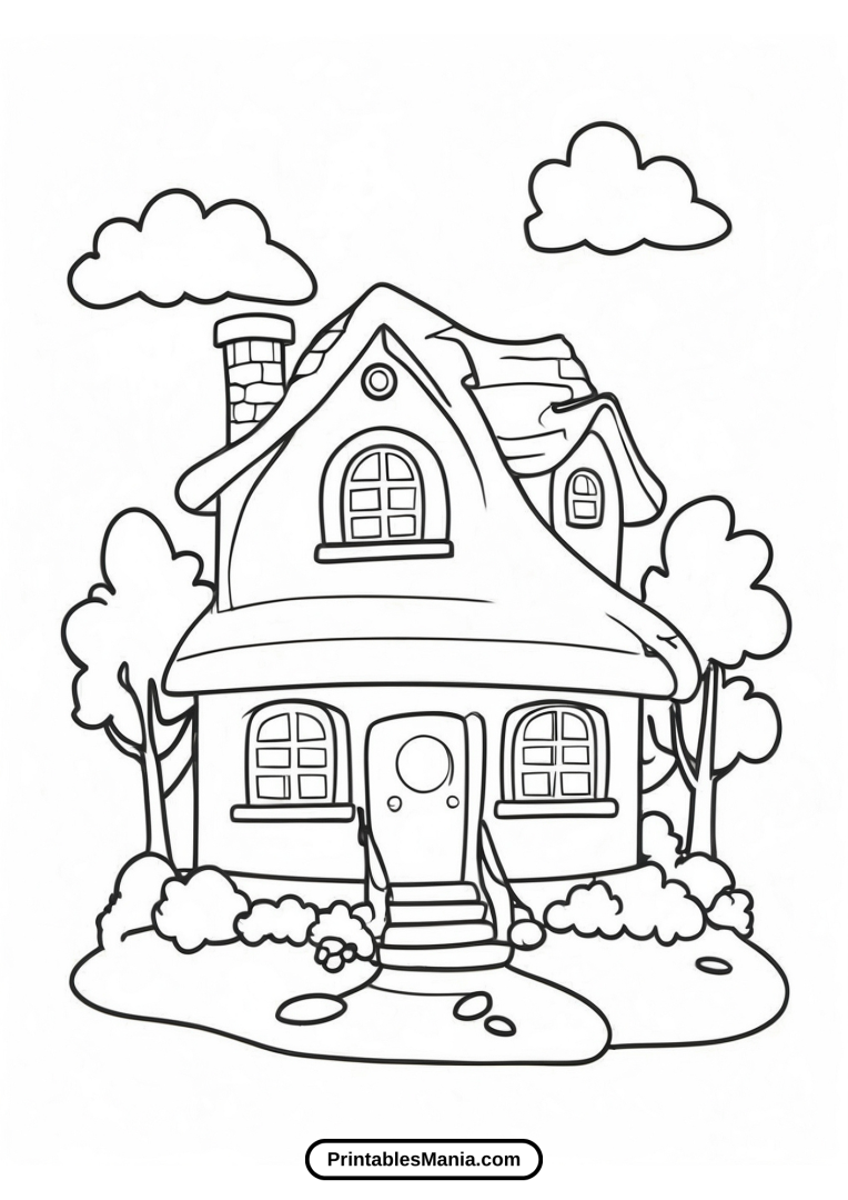 House Coloring Pages - Printables Mania