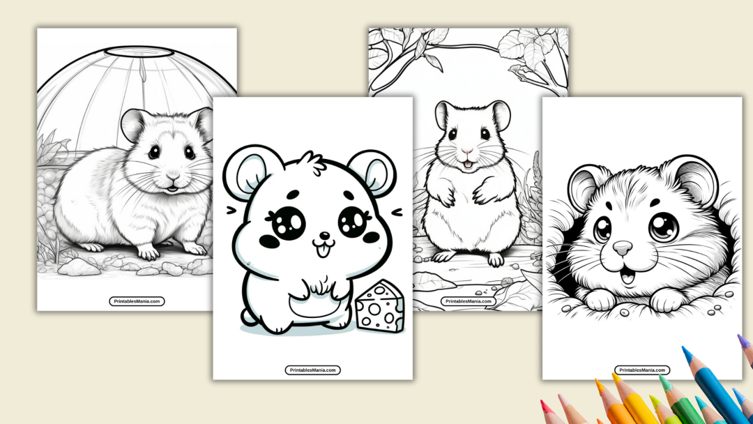 Hamster Coloring Page - Printables Mania