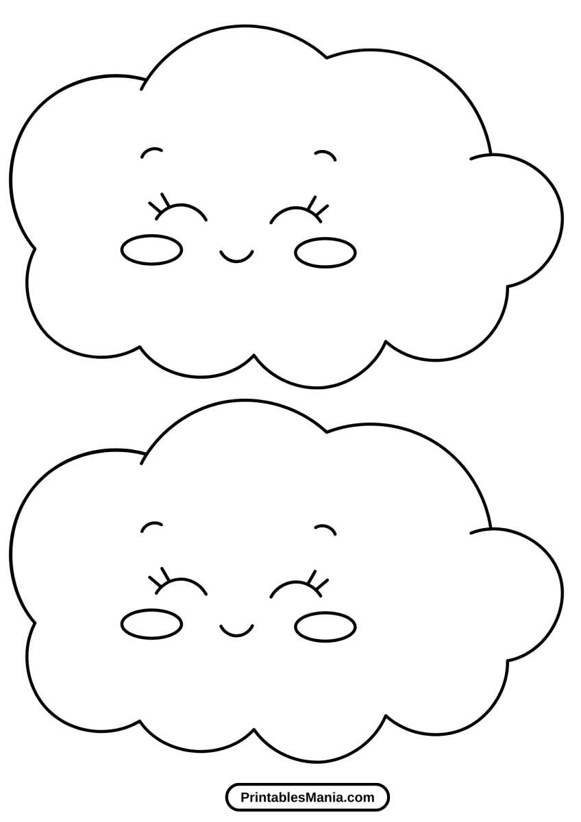 Cloud Printable Template - Printables Mania