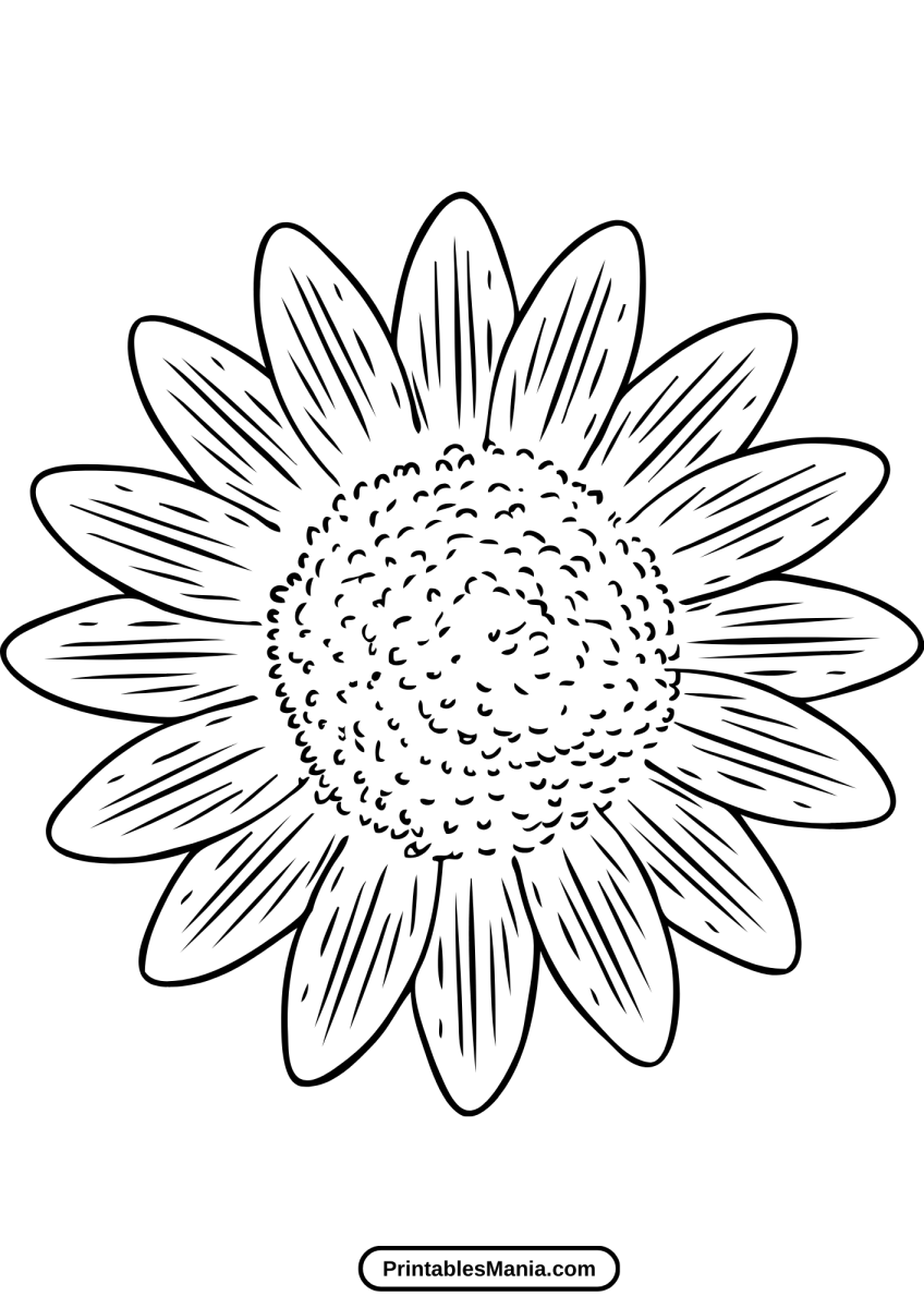 Sunflower Printable Template - Printables Mania