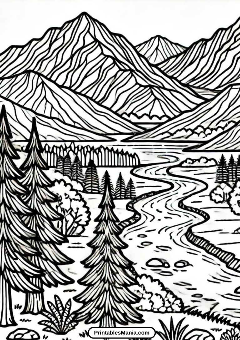 Landscape Coloring Pages - Printables Mania