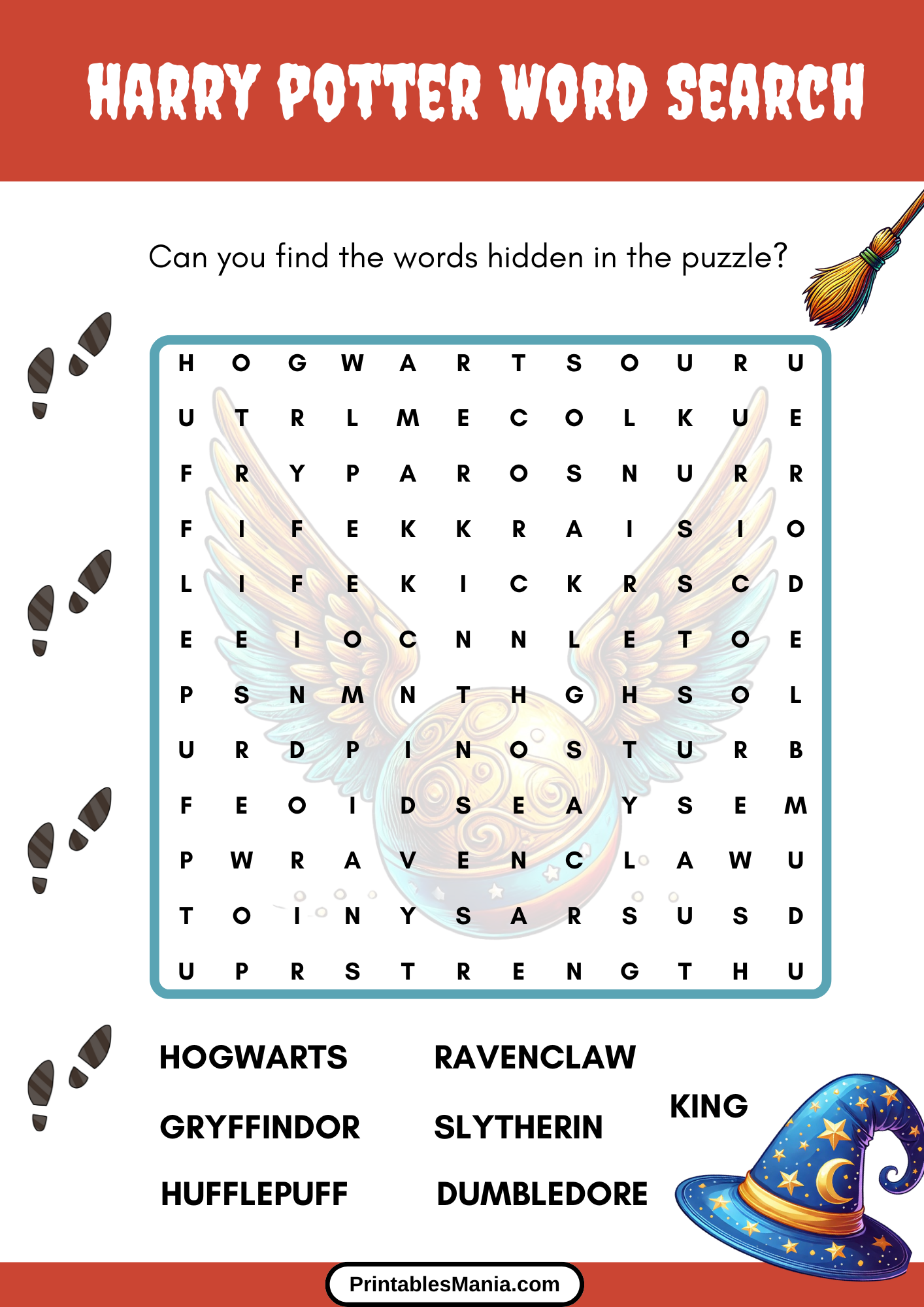 Harry Potter Things Word Search - Printables Mania
