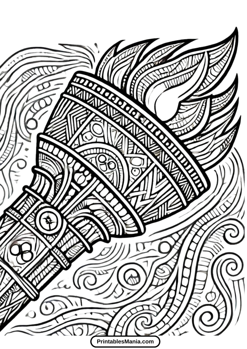 Olympic Torch Coloring Page - Printables Mania