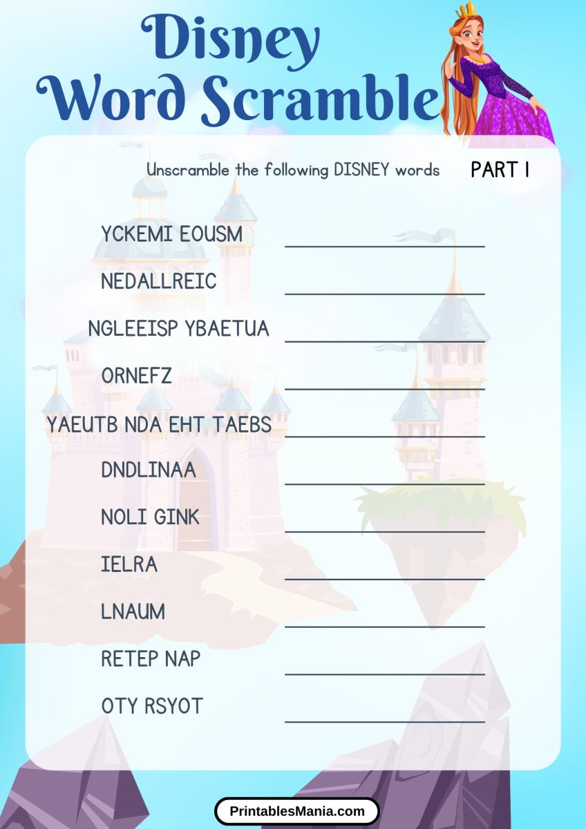 Disney Word Scramble (With Answer Key PDF) - Printables Mania
