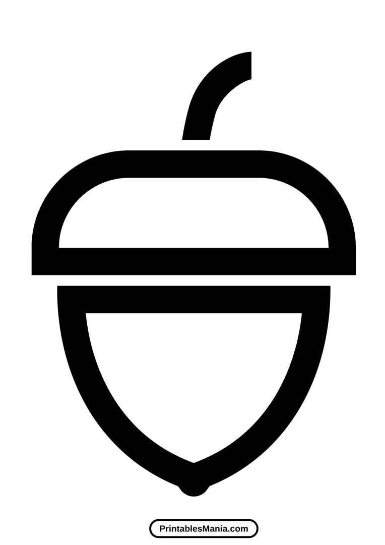 Printable Acorn Template - Printables Mania