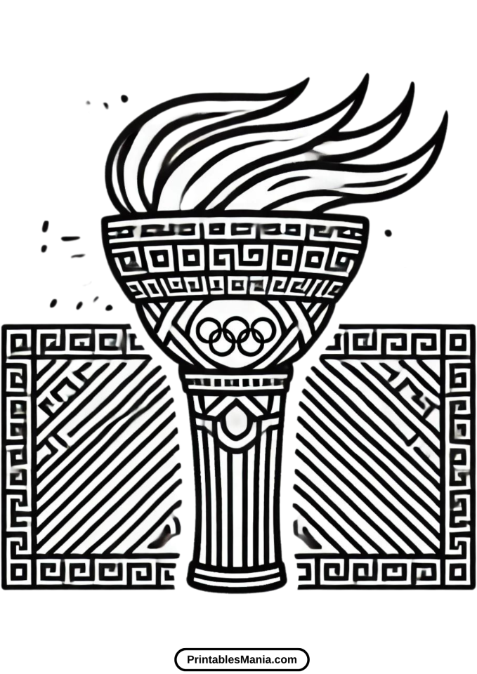 Olympic Torch Coloring Page - Printables Mania