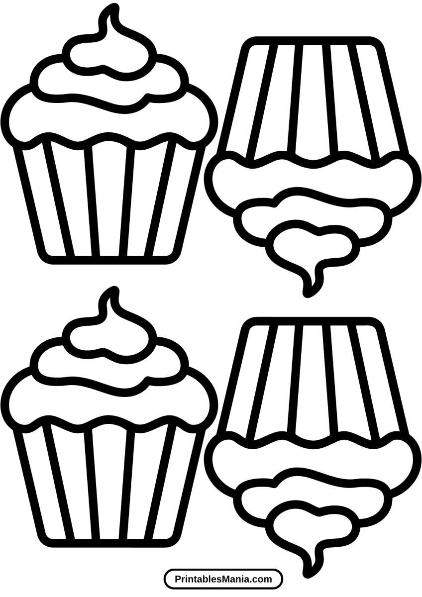 Printable Cupcake Template - Printables Mania