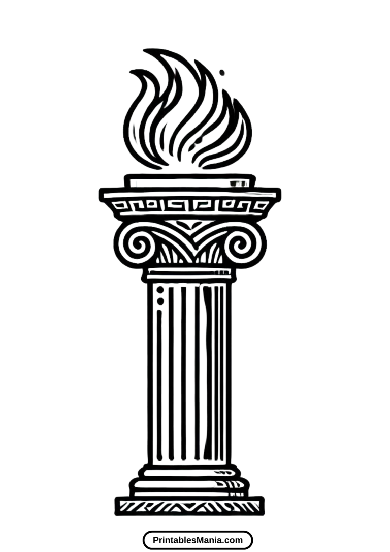 Olympic Torch Coloring Page - Printables Mania