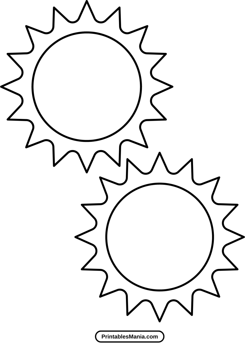 Sun Template Printable - Printables Mania
