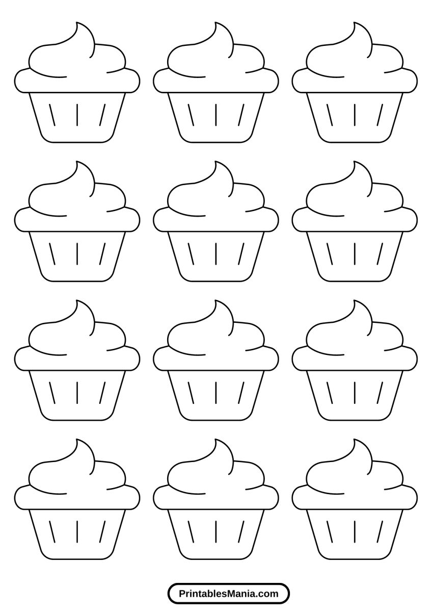 Printable Cupcake Template - Printables Mania