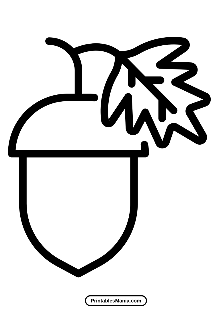 Printable Acorn Template - Printables Mania