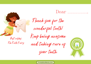 Tooth Fairy Note Printable - Printables Mania